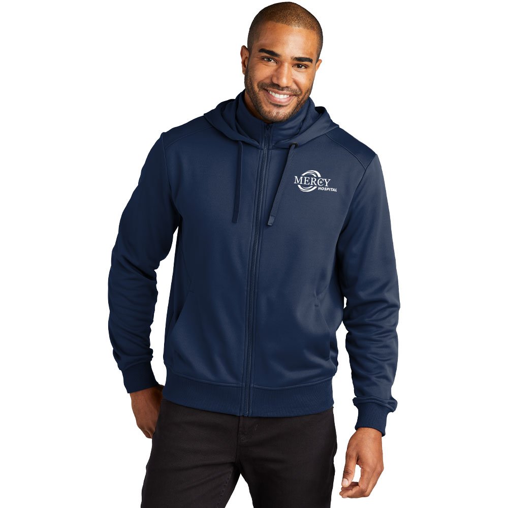 Port Authority® Men's Smooth Fleece Hooded Jacket - Silkscreened ...