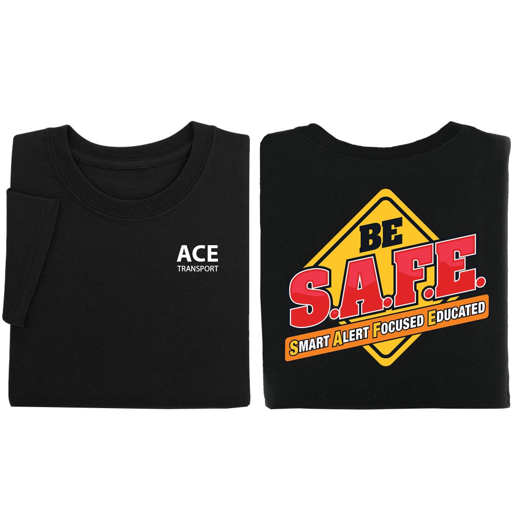 Be S.A.F.E.: Smart, Alert, Focused, Educated Unisex 2-Sided Short ...