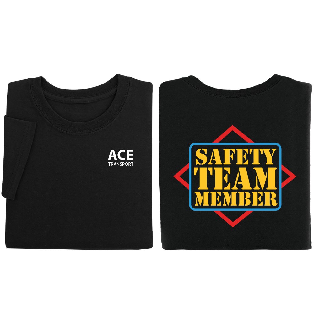 Safety Team Member Unisex 2-Sided Short-Sleeved T-Shirt - Silkscreened ...