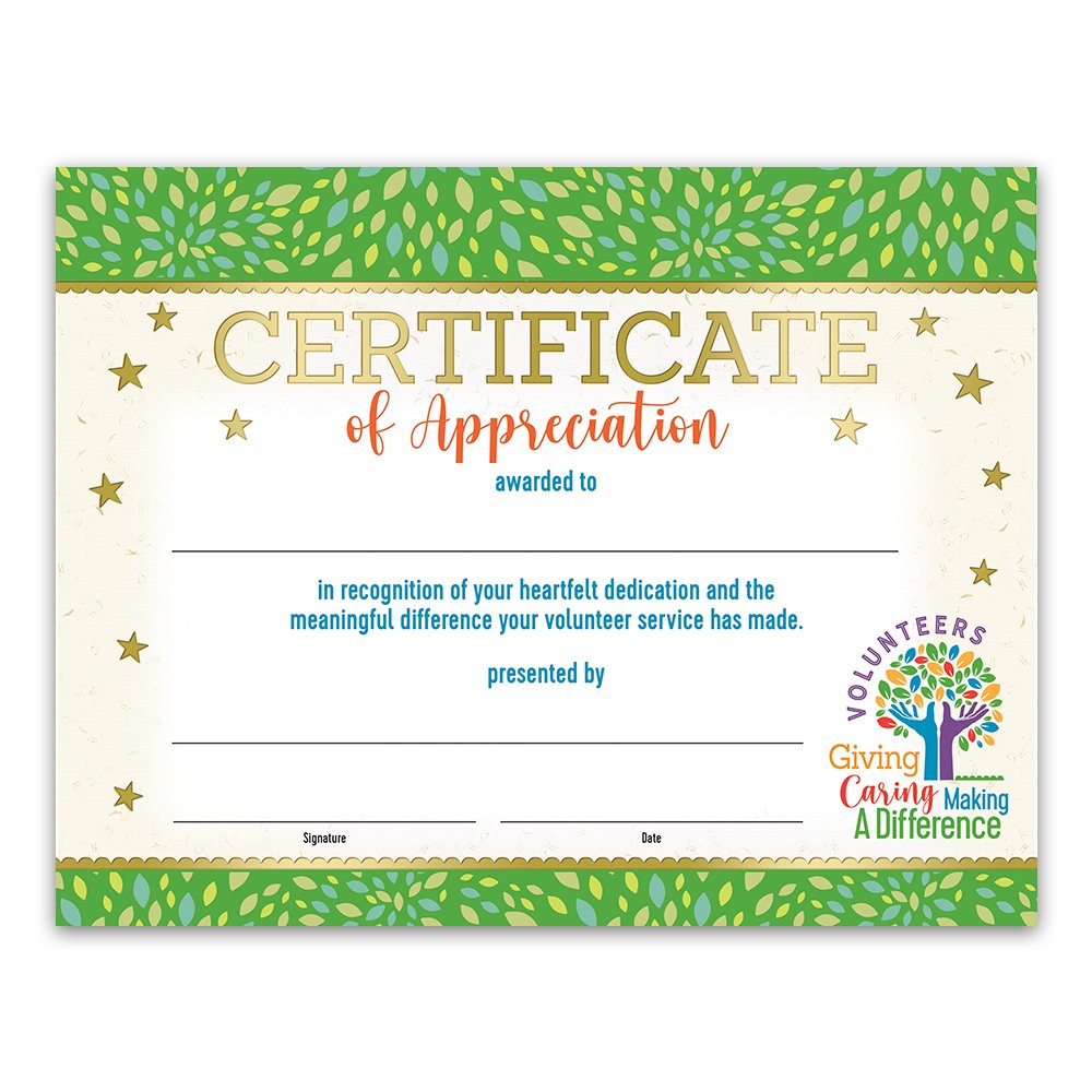 Free Printable Certificates Of Appreciation For Volunteers Volunteer