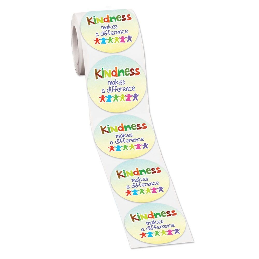 Kindness Makes A Difference Stickers - Roll of 200 | Positive Promotions