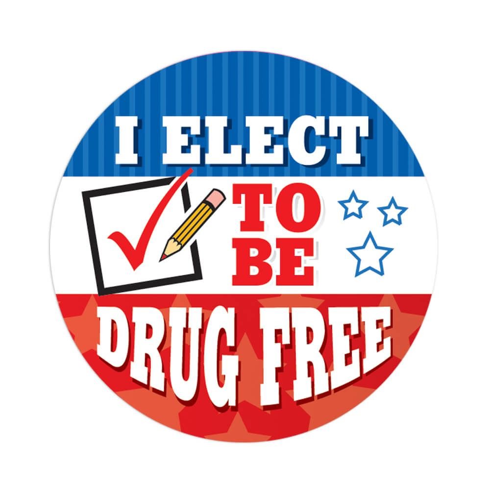 I Elect to Be Drug Free Theme Day Stickers - Roll of 200 | Positive ...
