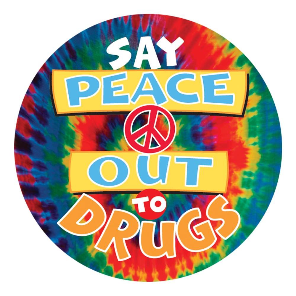 Say Peace Out To Drugs Theme Day Stickers - Roll of 200 | Positive ...