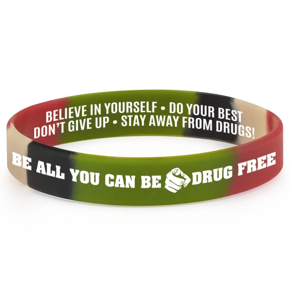 Be All You Can Be: Drug Free 2-Sided Silicone Awareness Bracelet - Pack ...