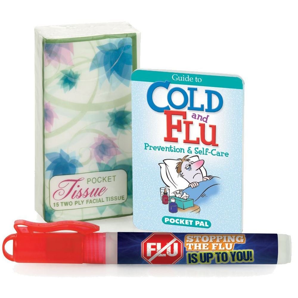 Tissue Pack, Cold & Flu Prevention Pocket Pal, & Hand Sanitizer Gift ...