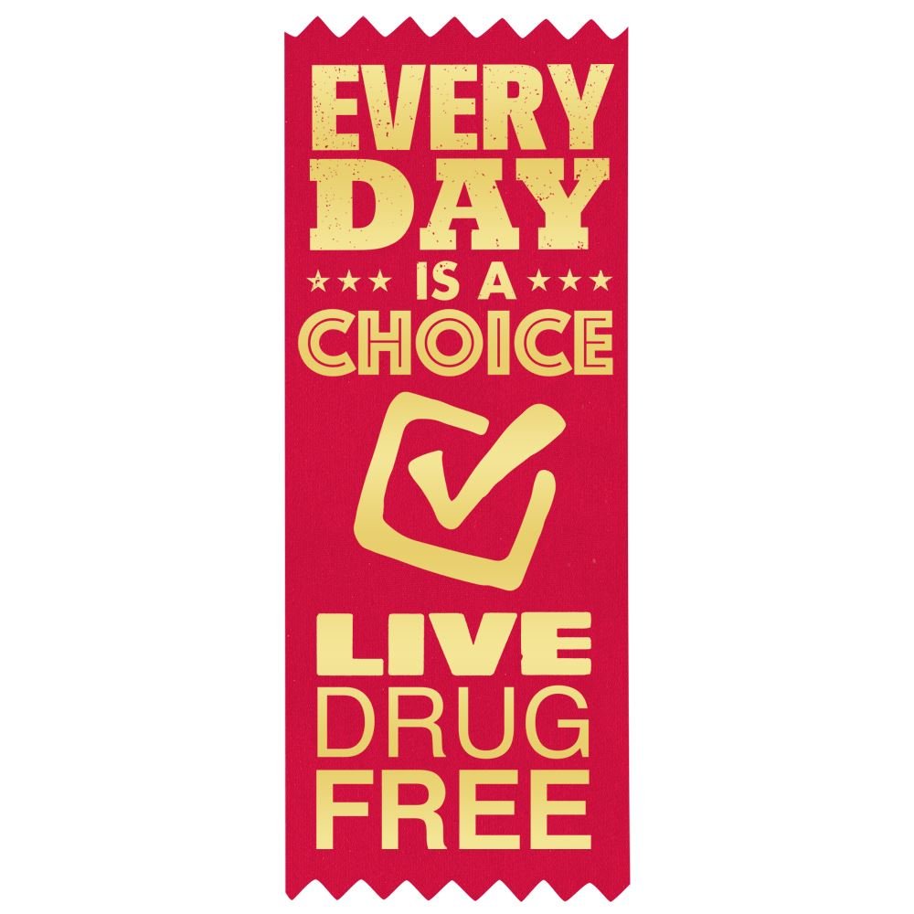Every Day Is A Choice: Live Drug Free Self-Stick Red Satin Gold Foil ...