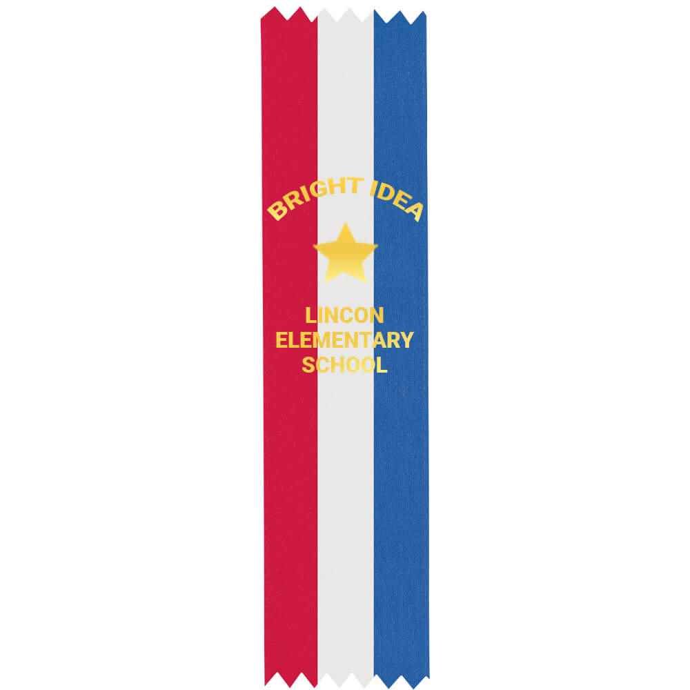 Tri-Color Custom Foil Ribbon With Self-Stick Backing | Positive Promotions