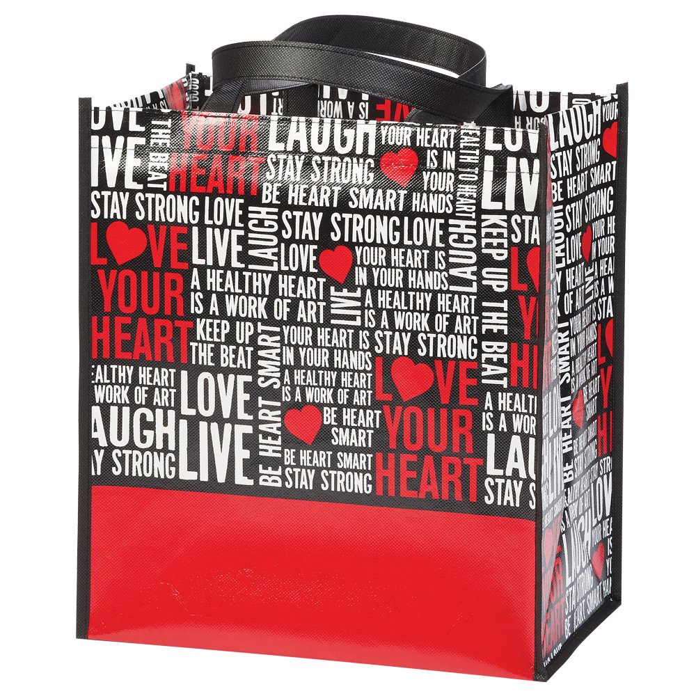 Love Your Heart (Word Cloud) Non-Insulated Laminated Eco-Shopper Tote ...