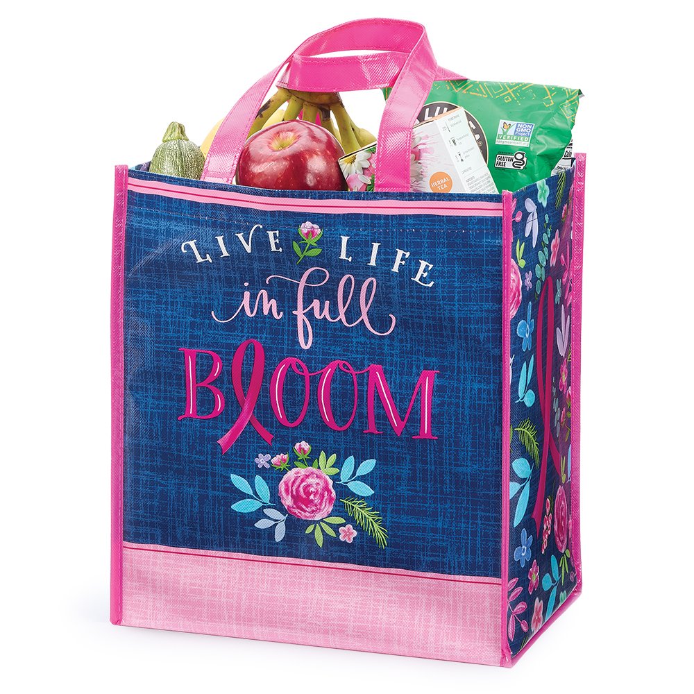 Live Life in Full Bloom Laminated Eco-Shopper Totes | Positive Promotions