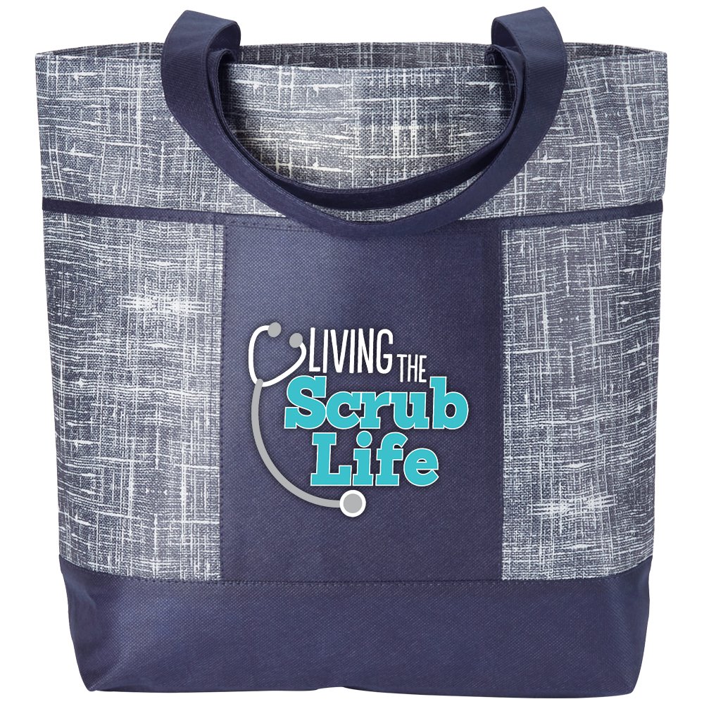 Living the Scrub Life Malibu Non-Woven Tote Bag | Positive Promotions