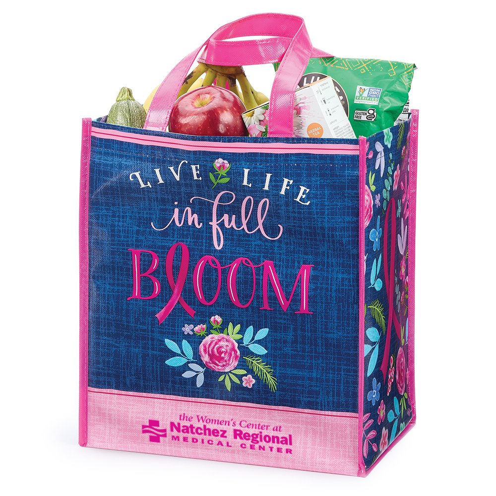 Live Life in Full Bloom Laminated Eco-Shopper Totes - One-Color ...