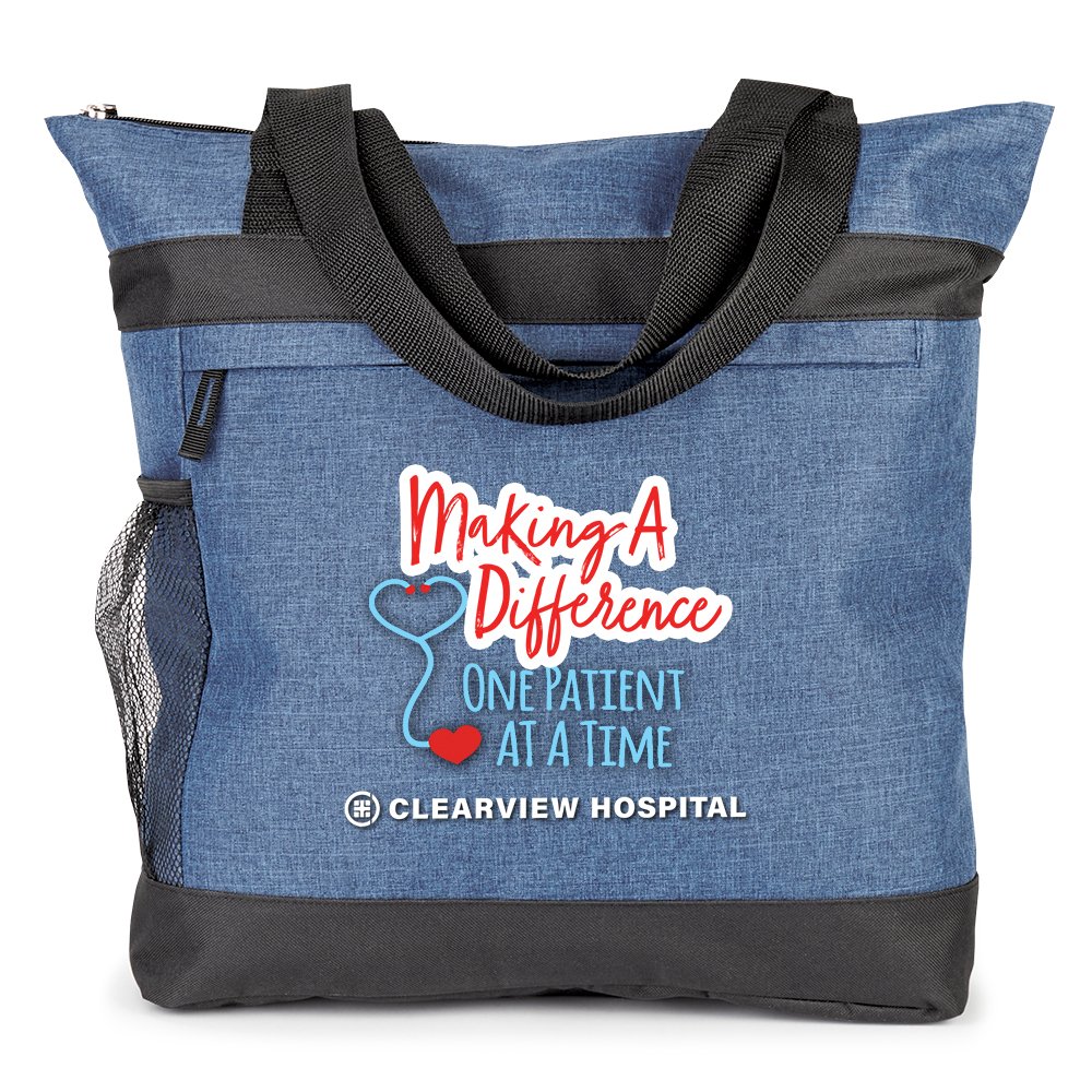 Making a Difference One Patient at a Time Dylan Heathered Zip Tote Bag ...