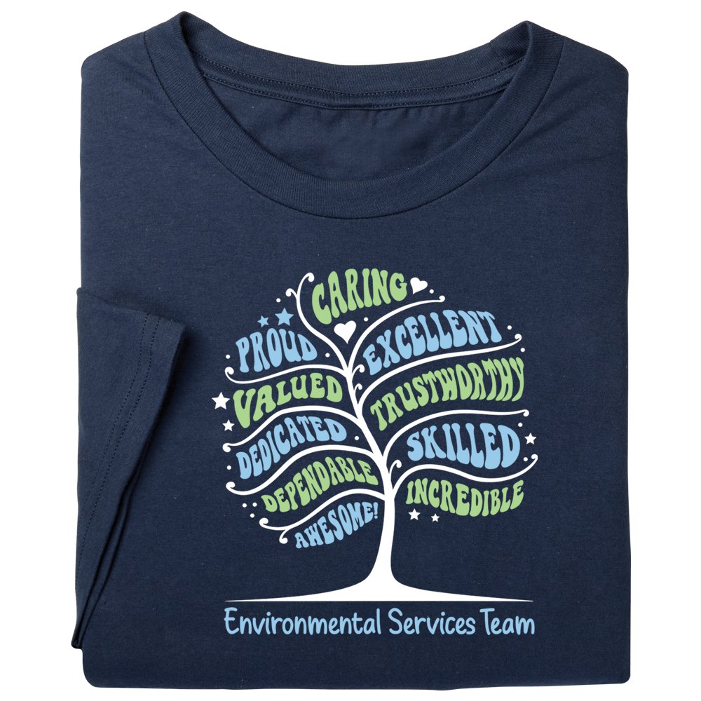 Environmental Services Tree Word Cloud Unisex Short-Sleeved T-Shirt ...