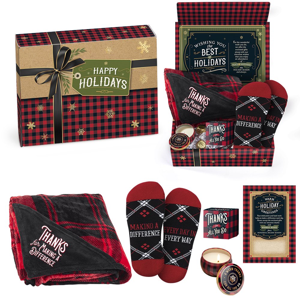 Buffalo Plaid Gift Set in Holiday Gift Box | Positive Promotions