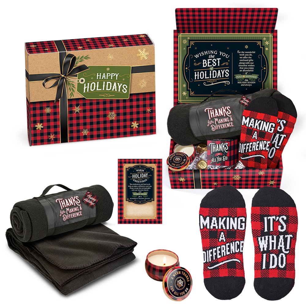 Buffalo Plaid Gift Set in Holiday Gift Box | Positive Promotions