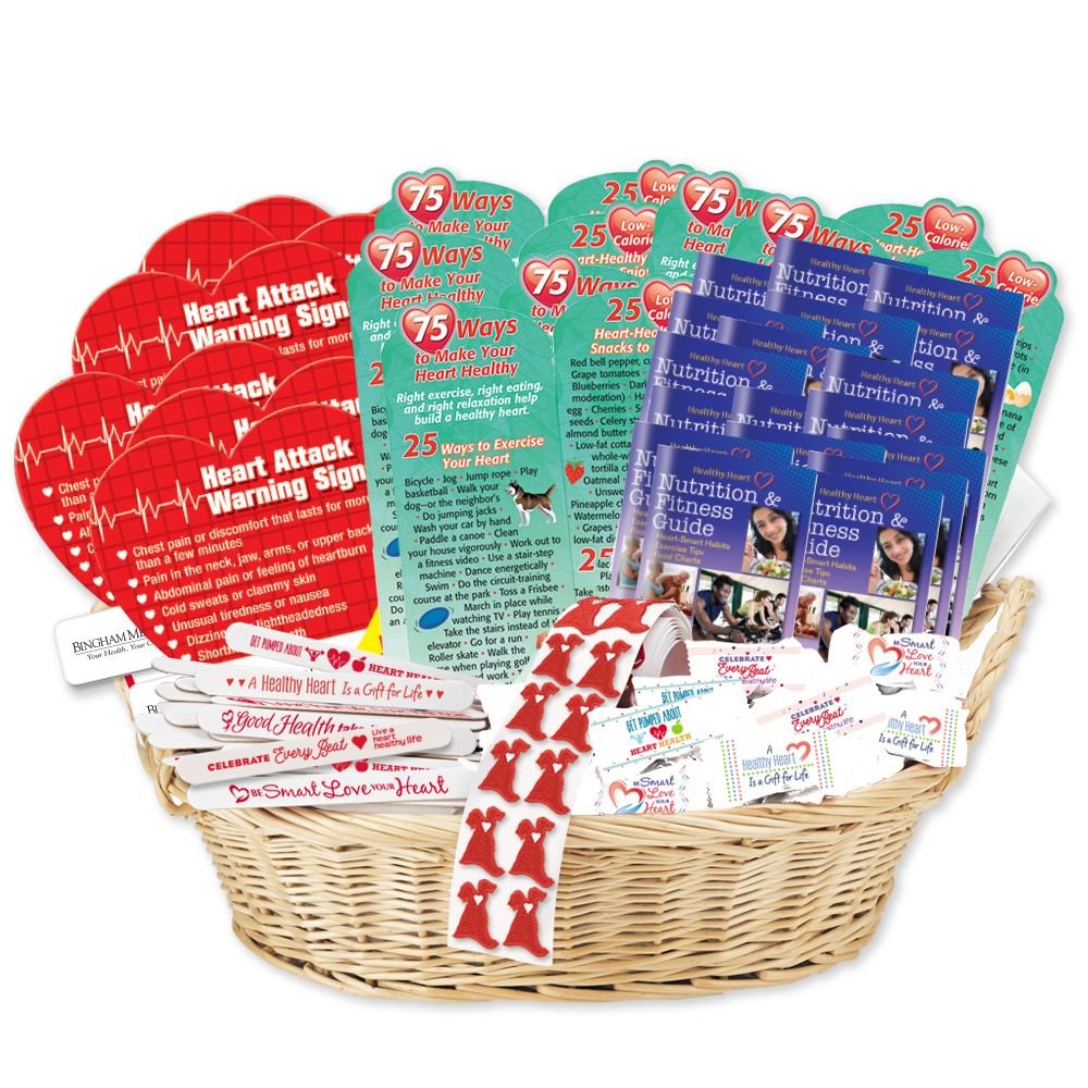 Heart Health Deluxe Awareness Assortment With Wicker Display Basket ...