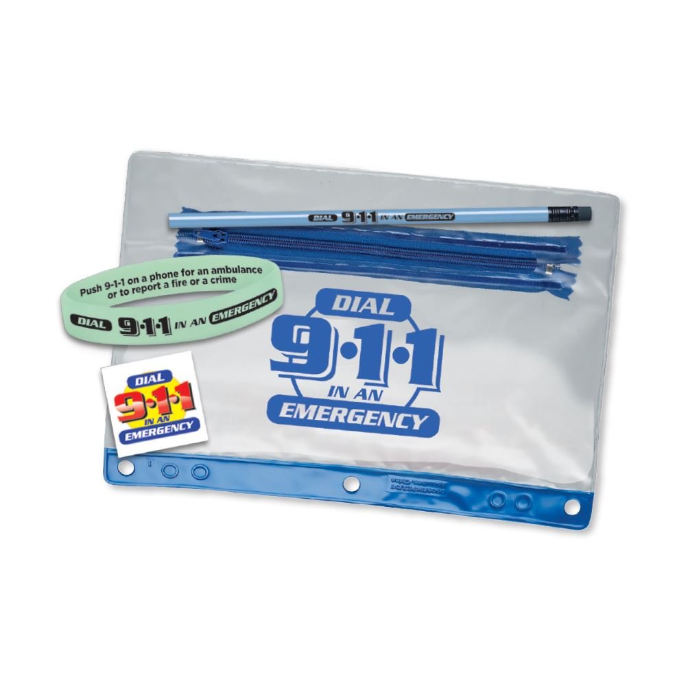 Dial 9-1-1 In An Emergency Pencil Pouch Gift Set | Positive Promotions