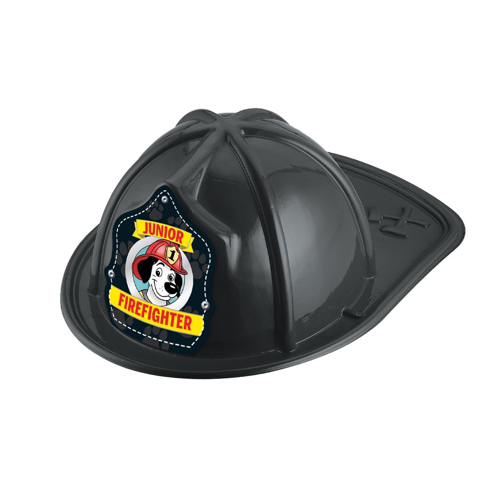 Jr Firefighter with Dalamation Sticker Black Hat | Positive Promotions