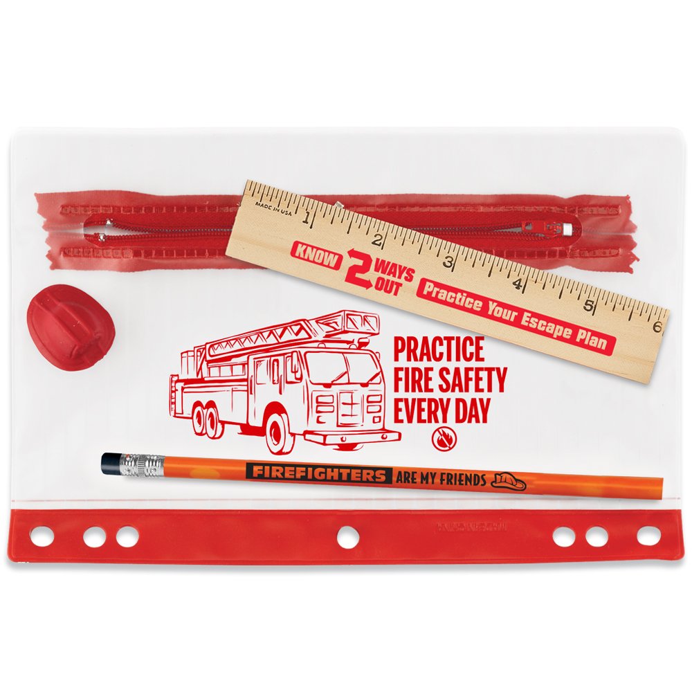 Practice Fire Safety Every Day 4-Piece Pencil Pouch Gift Set | Positive ...