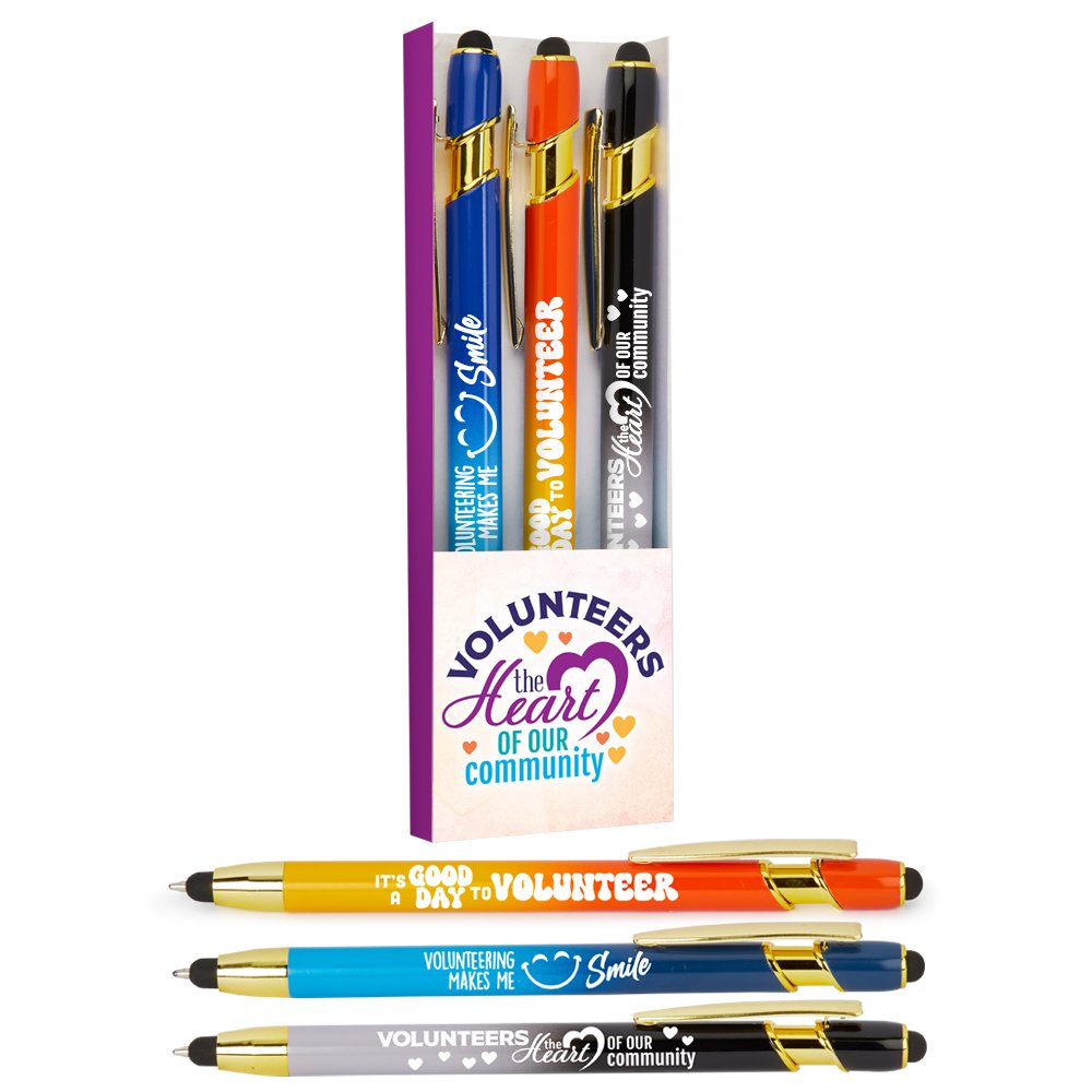 Volunteers: The Heart Of Our Community Ombre Dual Stylus Pen Assortment ...