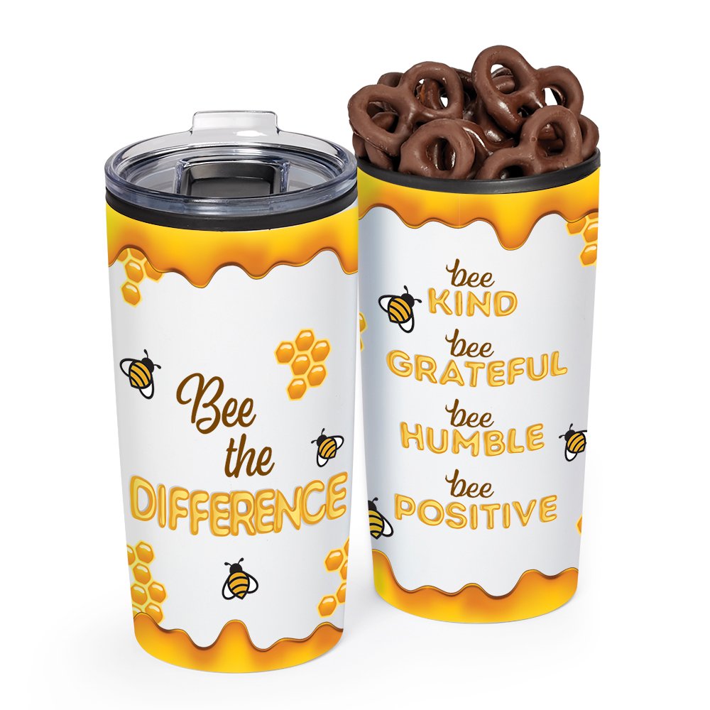 Bee the Difference Teton Stainless-Steel Tumbler 20 oz. With Chocolate-Covered Pretzels ...
