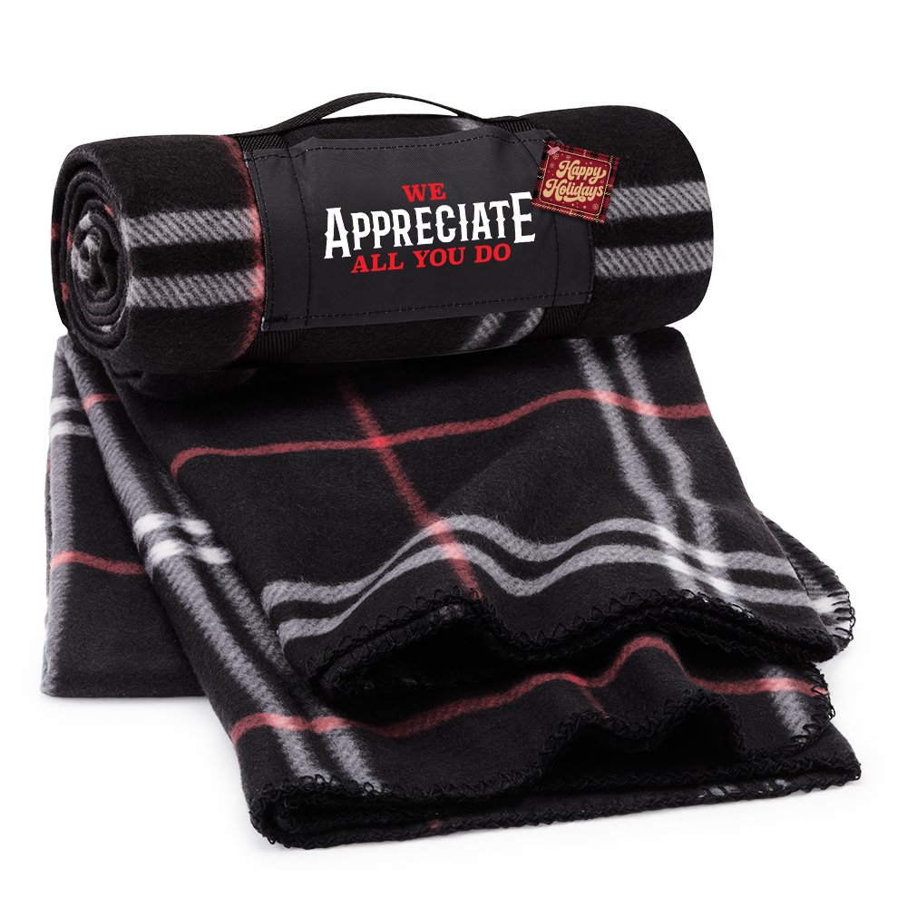 We Appreciate All You Do Roll-Up Eco Blanket With Holiday Gift Tag ...
