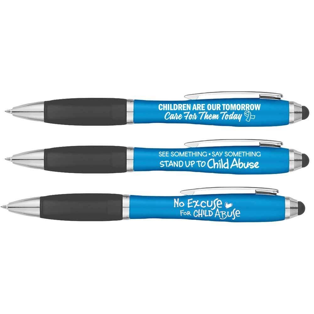 Child Abuse Prevention Satin Stylus Pen Assortment - Pack of 25 ...