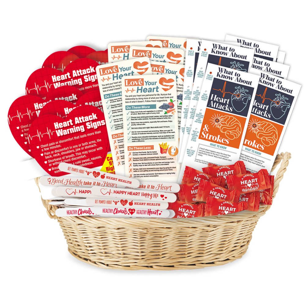 Heart Health Deluxe Awareness Assortment With Wicker Display Basket ...