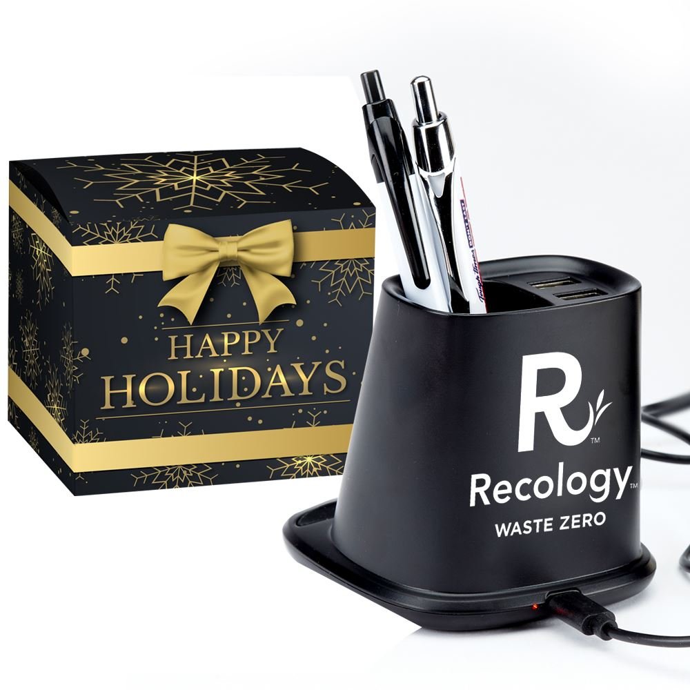 Wireless Phone Charger & Desk Caddy In Holiday Gift Box ...