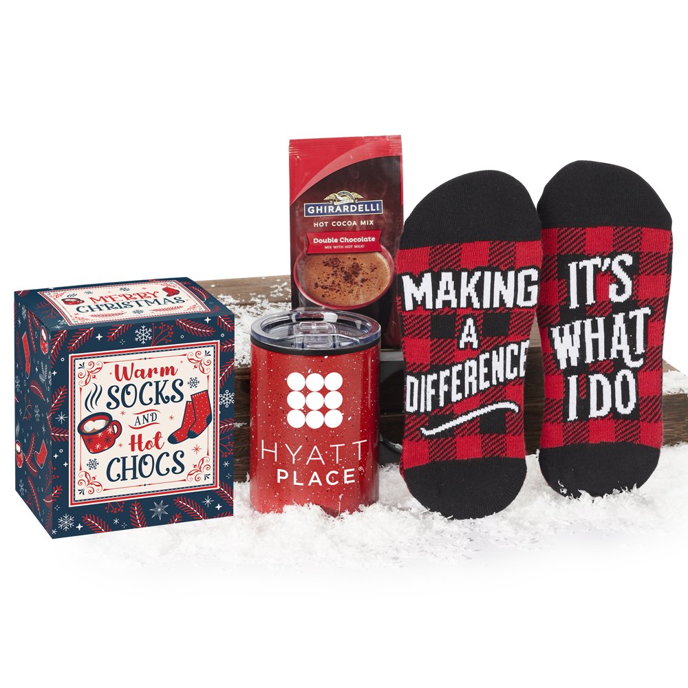 Warm Socks & Hot Chocs Gift Set in Merry Christmas Gift Box ...