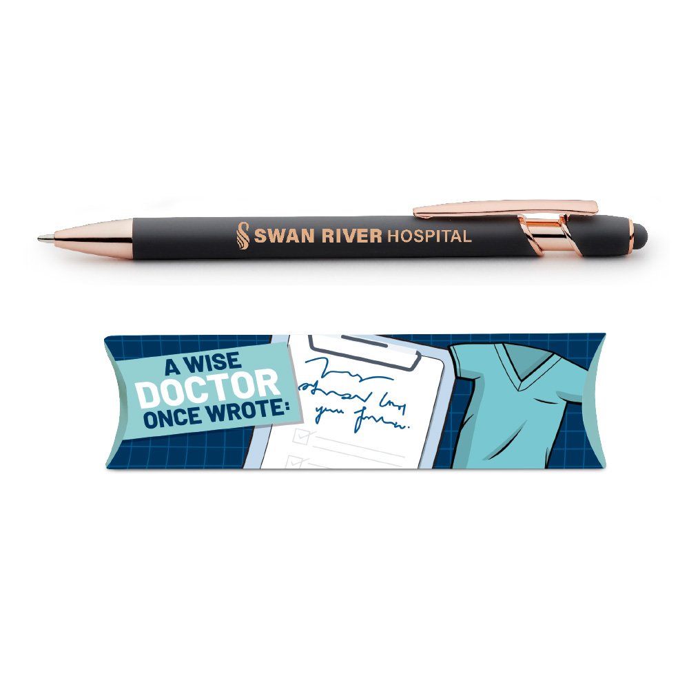 Wise Doctor Gray/Rose-Gold Stylus Pen - One-Color Personalization ...