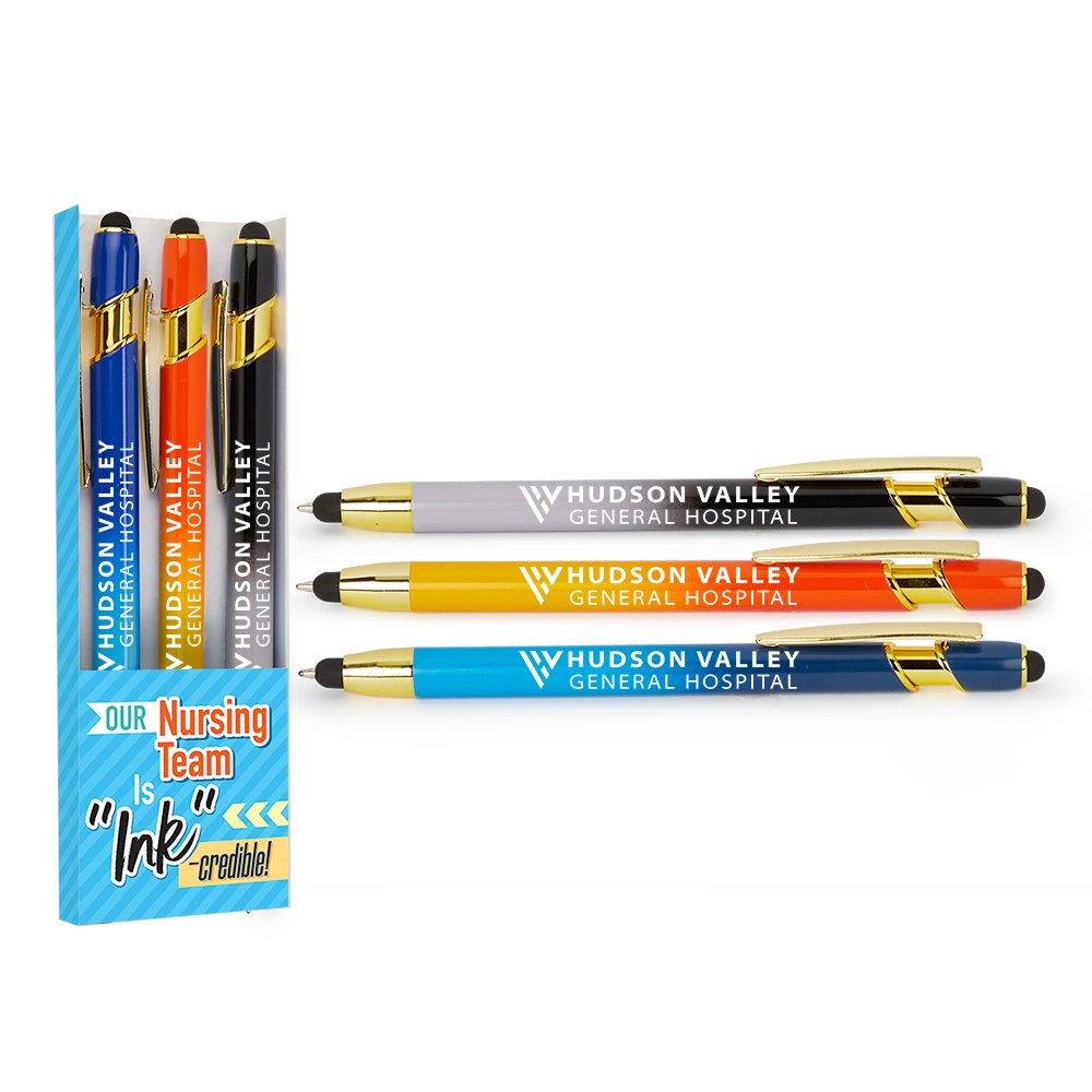 Nursing Ombré Dual-Stylus Metal Pen Assortment - Pack of 3 - One-Color ...