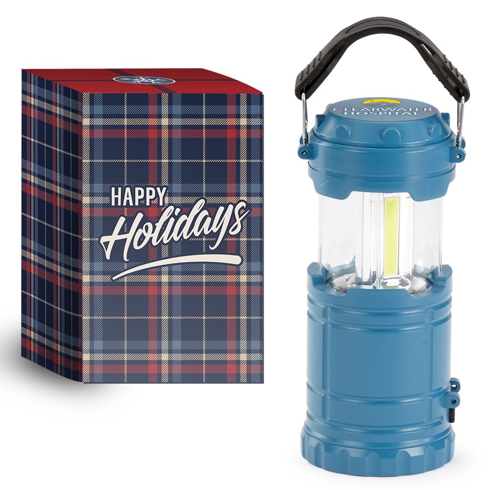 Blue Mini 2-in-1 Portable Lantern & Flashlight in Holiday Gift Box ...
