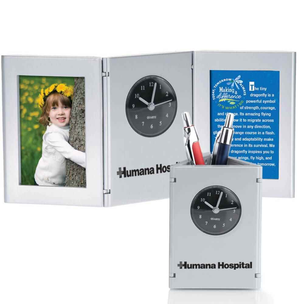 Tri-Fold Frame Clock & Caddy With Card - Personalization Available ...