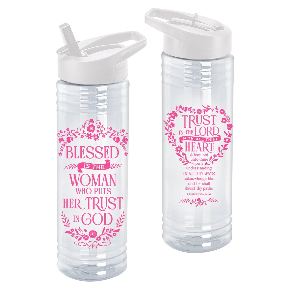 Blessed Is the Woman Who Puts Her Trust in God Solara Water Bottle 24 oz. | Positive Promotions