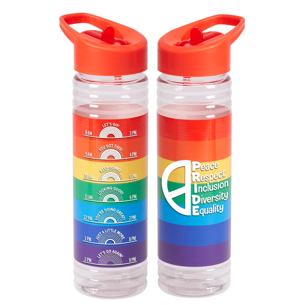 PRIDE Acrostic Rainbow Solara Water Bottle 24 oz. | Positive Promotions