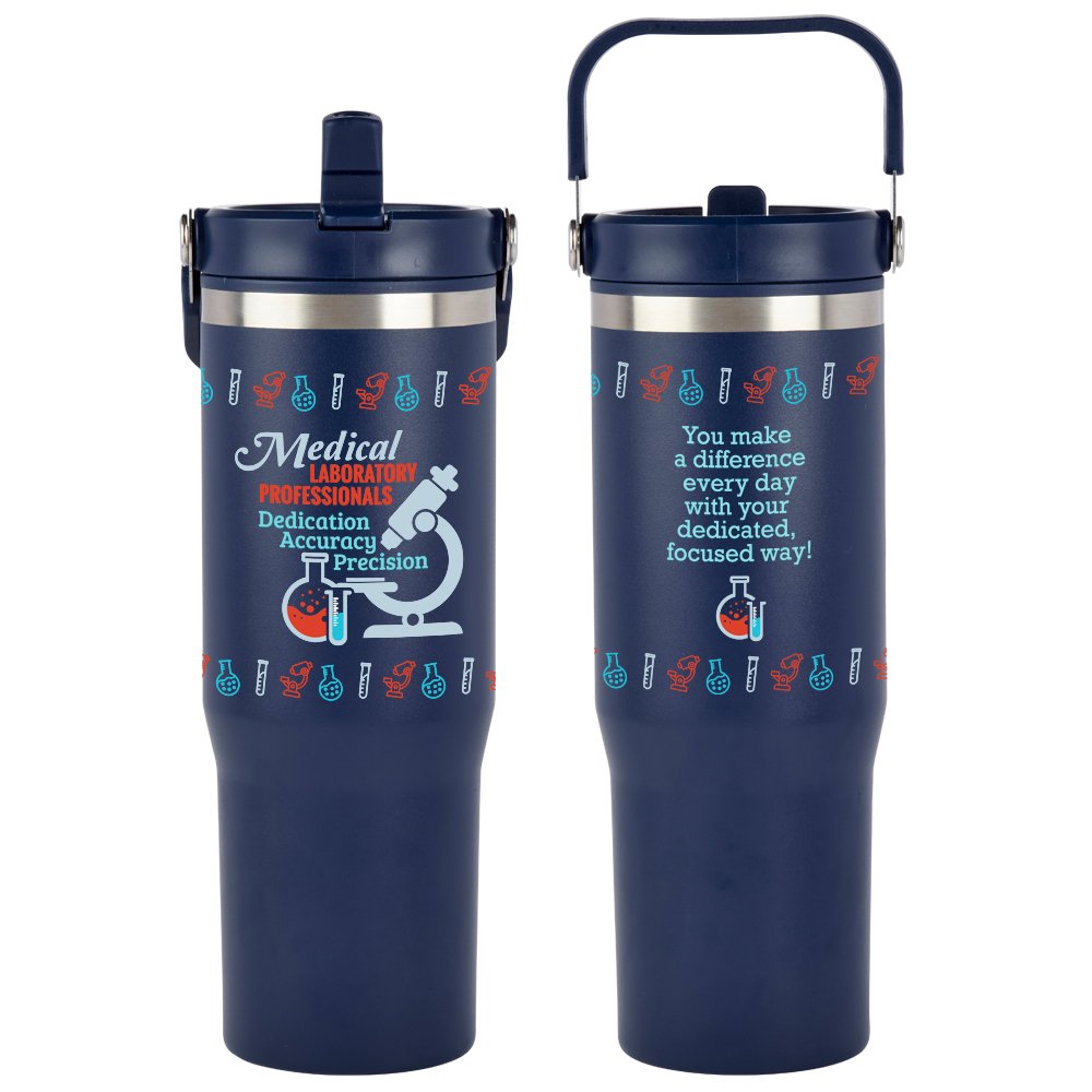 Medical Laboratory Professionals Coldflow Double Wall Flip Straw 30-Oz ...