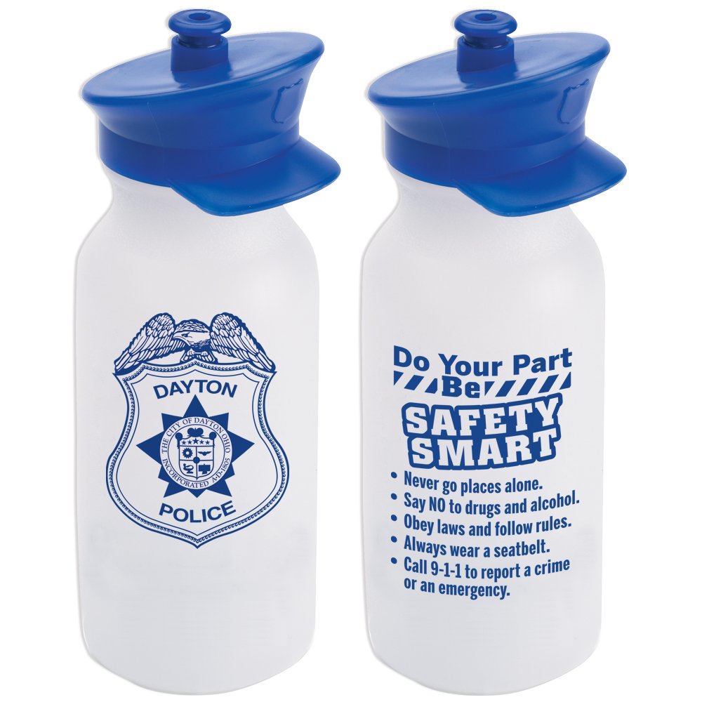 Do Your Part: Be Safety Smart Police Hat Water Bottle 20 oz ...