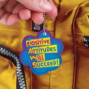 Positive Attitudes Will Succeed! PAWS Laminated Award Tag With 4" Chain