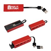 Recycled Plastic USB & Type-C Ports Hub With Phone Stand - One-Color ...
