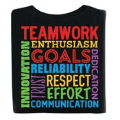 Teamwork Word Cloud Unisex Two-Sided Short-Sleeve T-Shirt ...