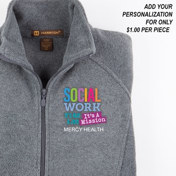 Social Workers Harriton® Women's Fleece Full-Zip Jacket - Embroidered ...