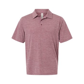 Team 365® Men's Relay Heathered Stripe Polo - Embroidered ...