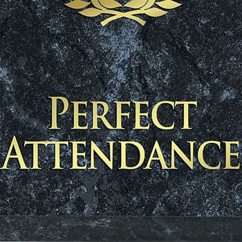 Perfect Attendance Black Marble Award Plaque | Positive Promotions