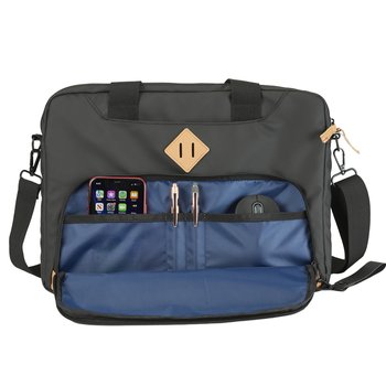 Milan Water-Resistant 16" Computer/Laptop Briefcase Bag - Embroidered ...