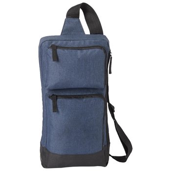 Heathered Navy Modesto Multi-Pocket Sling Bag - Personalization ...