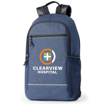 Heathered Blue Bayside Backpack with Reflective Trim - Personalization ...
