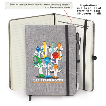 Lab Staph Notes Heathered Journal With Quotes & Stylus Pen | Positive ...
