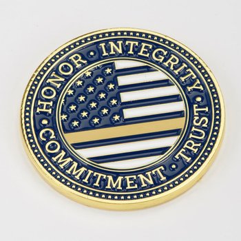 The Thin Gold Line Challenge Coin With Case | Positive Promotions