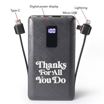 Thanks For All You Do 10,000-mAh 3-in-1 Power Bank with Built-In ...